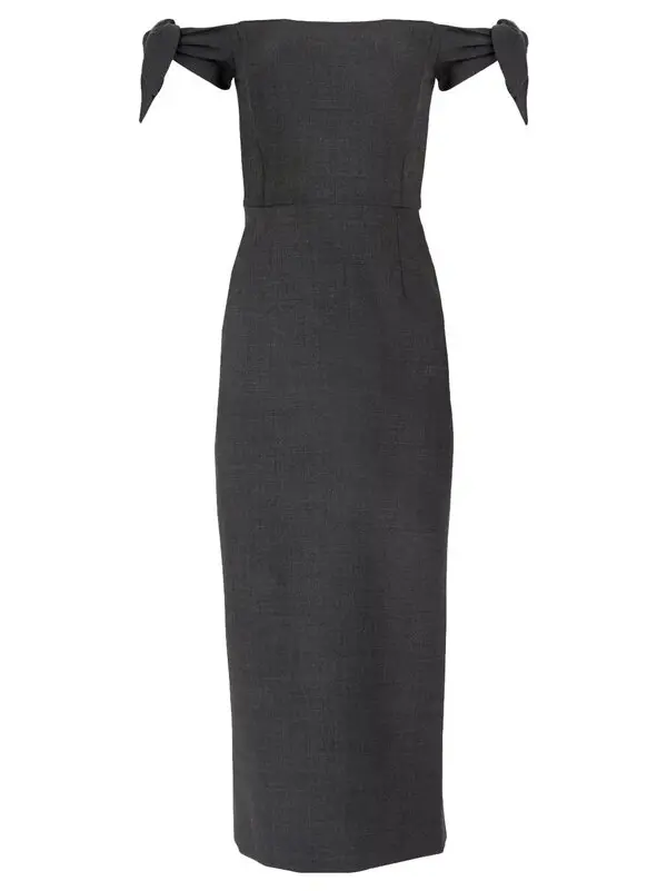 Carolina Herrera Off-shoulder Midi Dress - Black