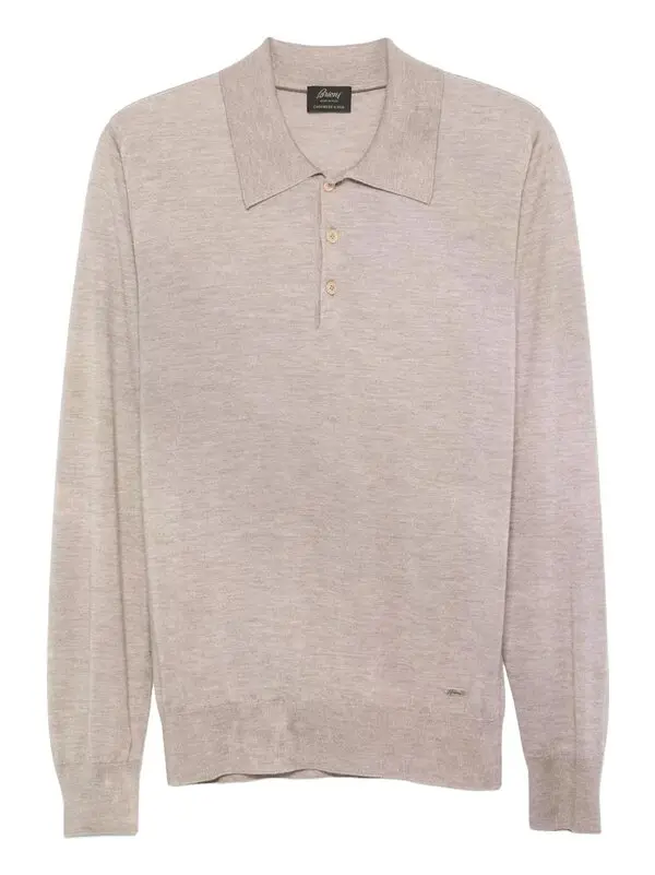 Brioni Fine-knit Polo Shirt - Neutrals