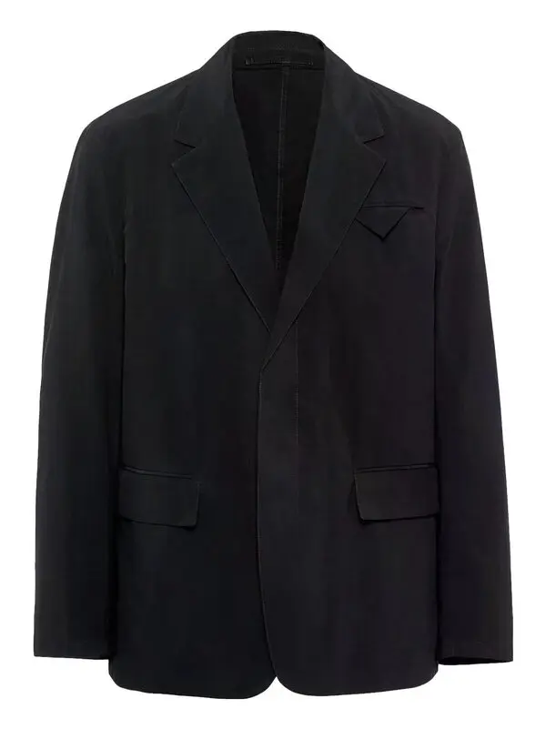 Prada Notched-lapels Single-breasted Blazer - Black