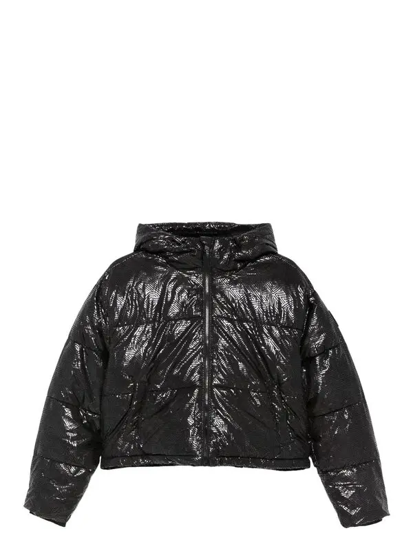 Dkny Crosswalk-print Cropped Jacket - Black