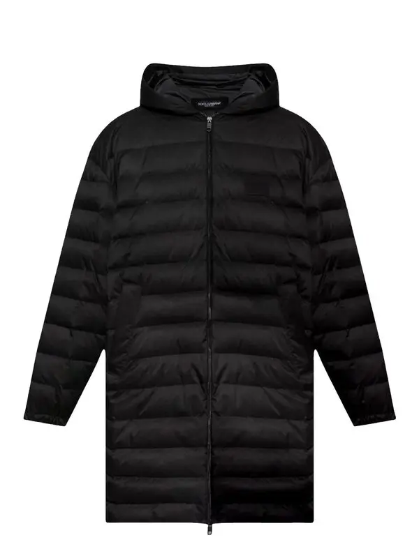 Dolce & Gabbana Hooded Padded Coat - Black