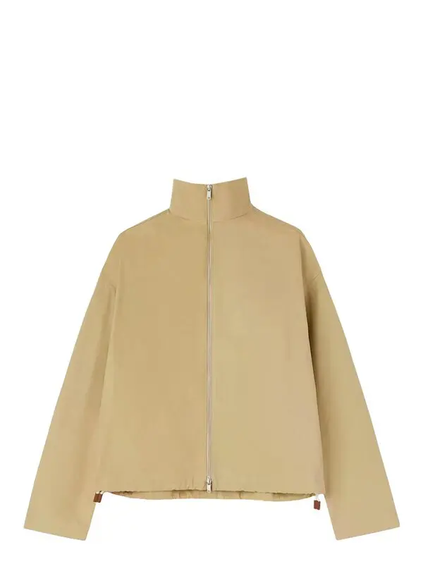 JIL SANDER Zip-up Cotton Bomber Jacket - Neutrals