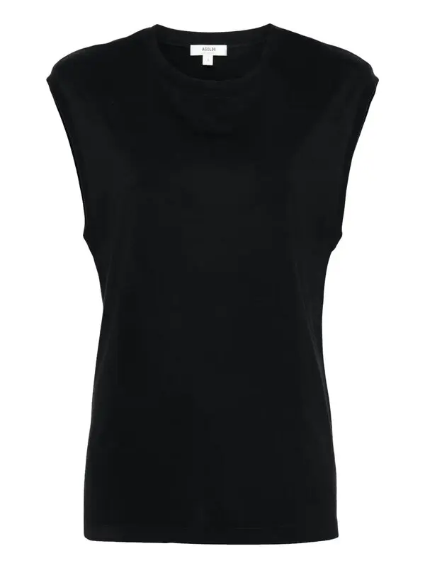AGOLDE Crew-neck Cotton Tank Top - Black