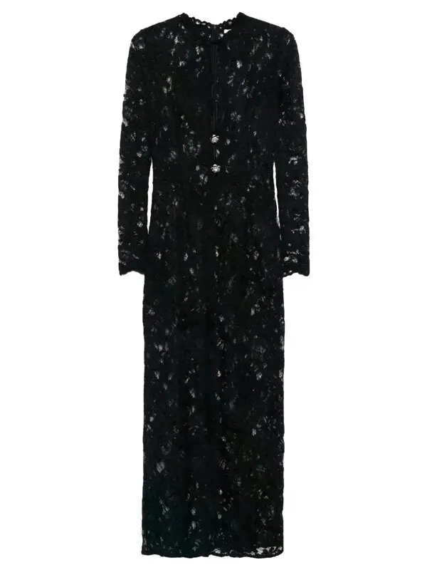 MANURI Laced Midi Dress - Black