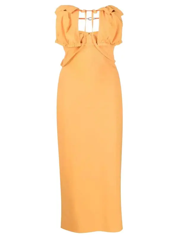 Jacquemus Sleeveless Dress With Strap Detail - Orange