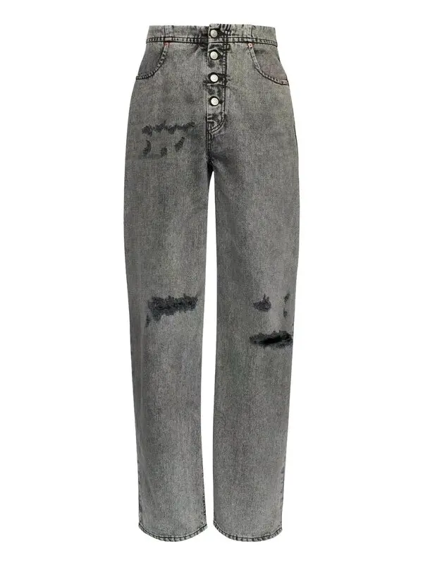 MAISON MARGIELA Distressed Wide-leg Jeans - Black