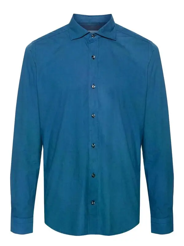 TINTORIA MATTEI 954 Cutaway-collar Cotton Shirt - Blue