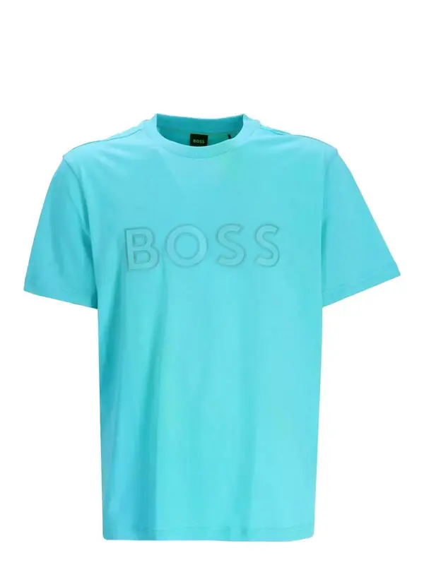 BOSS Logo-print Cotton T-shirt - Blue