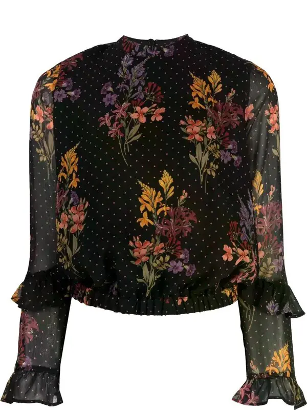 TWINSET Polka Dot And Floral Print Blouse - Black