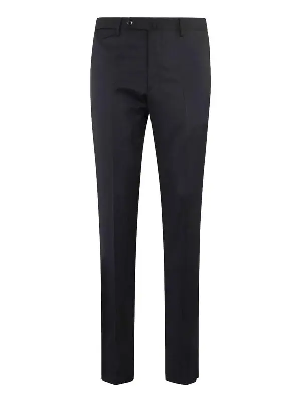 Tagliatore Wool Straight-leg Trousers - Blue