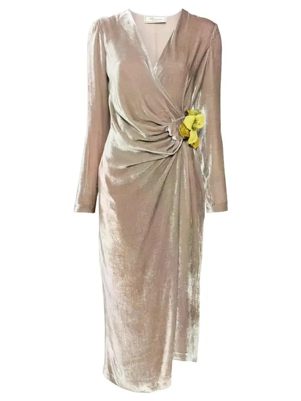 Blumarine Velvet Midi Dress - Grey