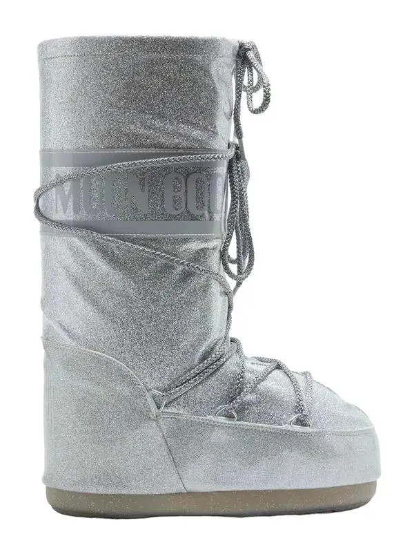 Moon Boot Icon Glitter Snow Boots - Silver