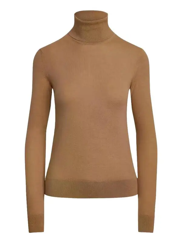 Ralph Lauren Cashmere Long Sleeve Turtleneck Sweater - Brown