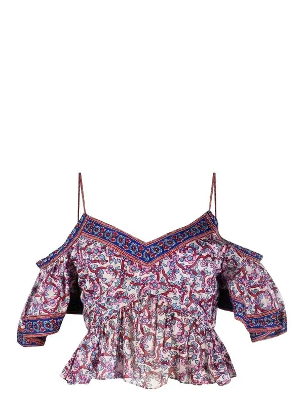 MARANT ETOILE Garuva Floral-print Blouse - Neutrals