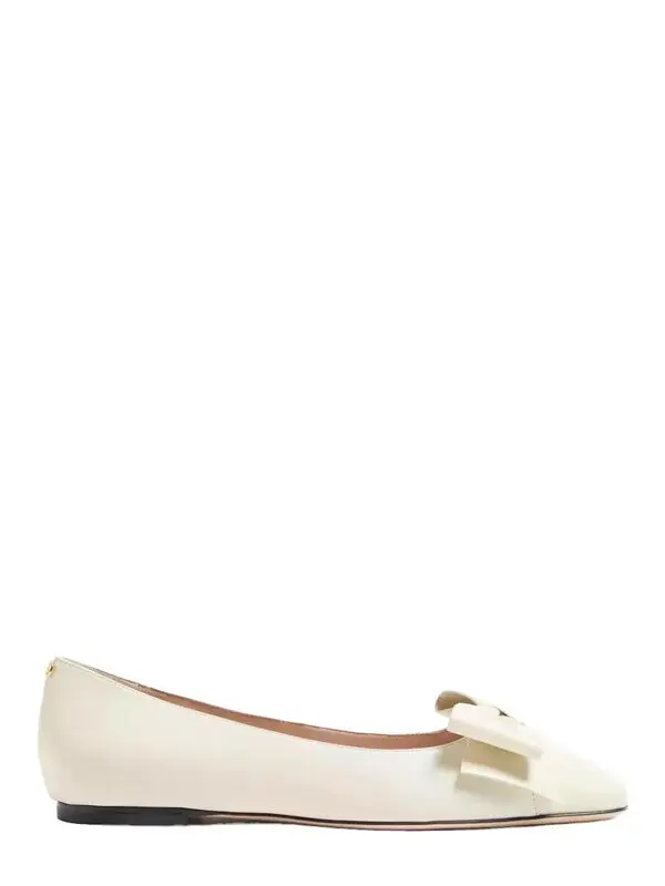 Valentino Garavani Kidskin Ballerina Flat With Bow Detail - Neutrals