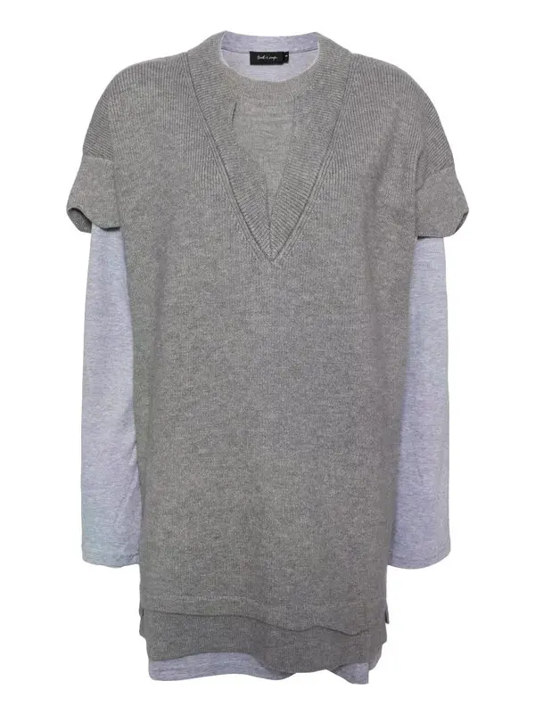 TOUT A COUP V-neck Jumper Set - Grey
