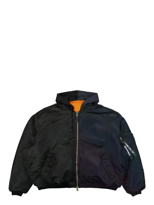 Vetements Two-tone Zip-up Hoodie - Black