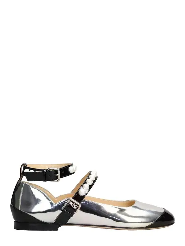 Mach & Mach Panelled-design Ballet Flats - Silver