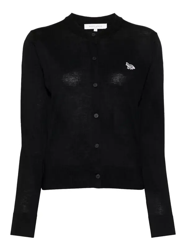 Maison Kitsuné Knitted Cardigan-coat - Black