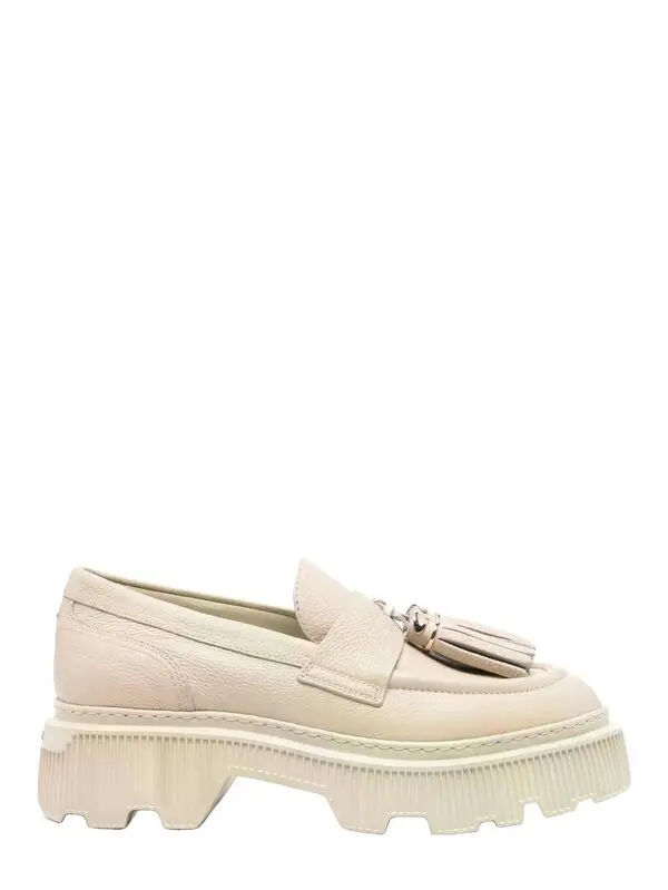 Santoni Chunky Leather Loafers - Neutrals
