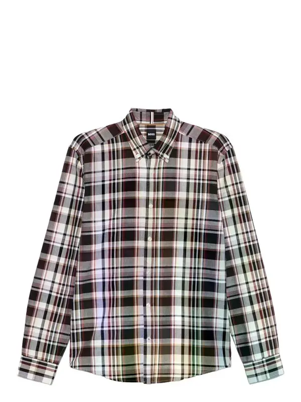 BOSS Plaid-check Shirt - Red