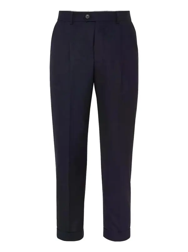 Brunello Cucinelli Tapered-leg Wool Trousers - Blue