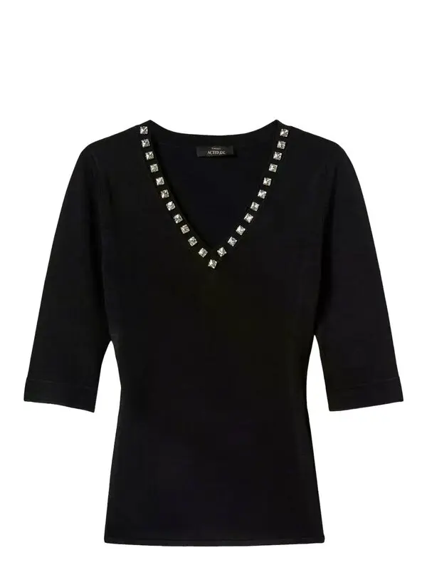 TWINSET Rhinestoned T-shirt - Black