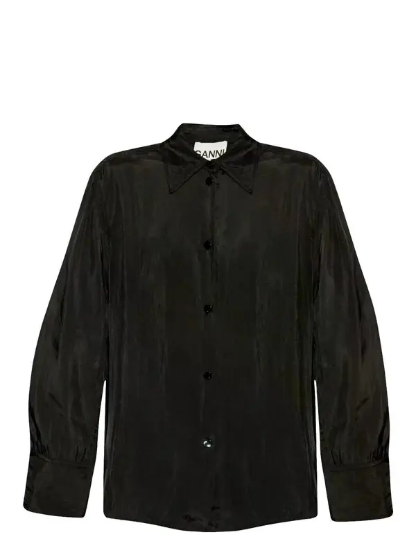 GANNI Long-sleeve Shirt - Black