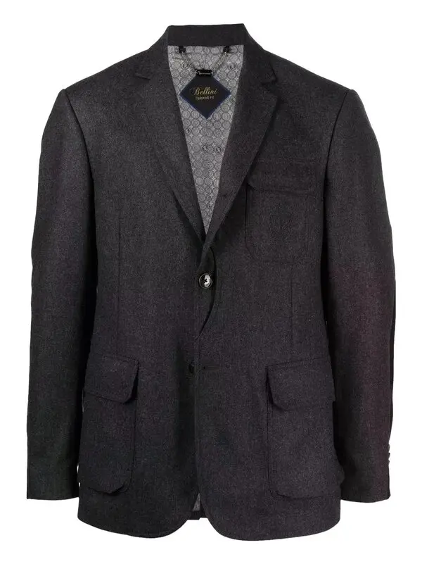 BILLIONAIRE Embroidered-logo Tailored Blazer - Grey