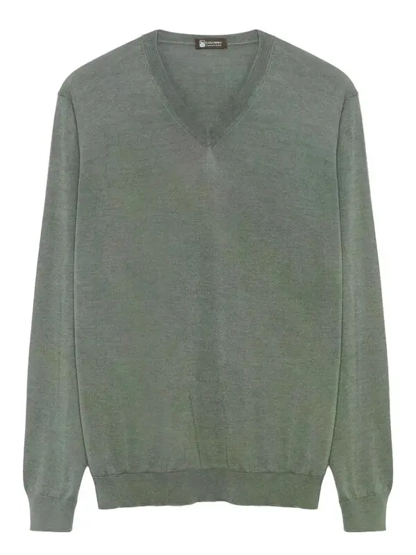 Colombo V-neck Cashmere-silk Blend Sweater - Green