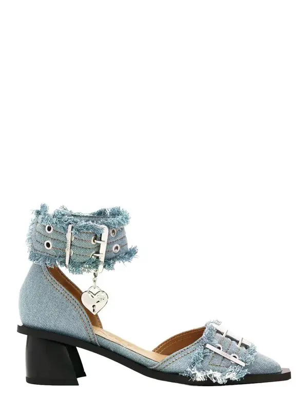 GANNI 50mm Denim Feminine Pumps - Blue