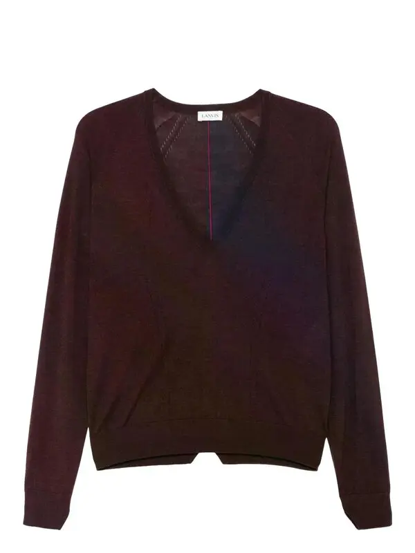 LANVIN Pointelle-trim Sweater - Red