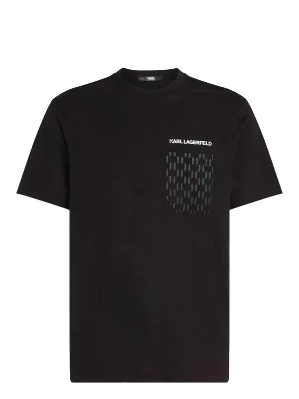Karl Lagerfeld Monogram-pocket T-shirt - Black
