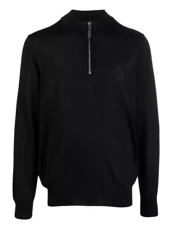 BILLIONAIRE Pullover Zip Jumper - Black