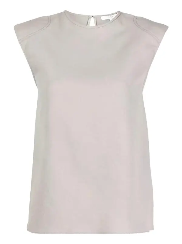 Tibi Padded-shoulder Tank Top - Brown