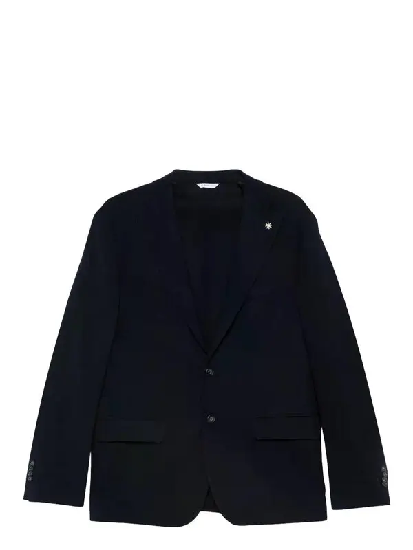MANUEL RITZ Brooch-detail Blazer - Blue