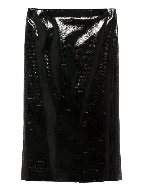 Alexander McQueen Tarpaulin Pencil Midi Skirt - Black