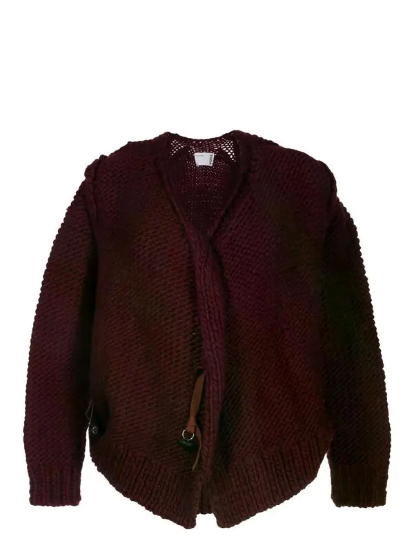 Toga V-neck Chunky-knit Cardigan - Red
