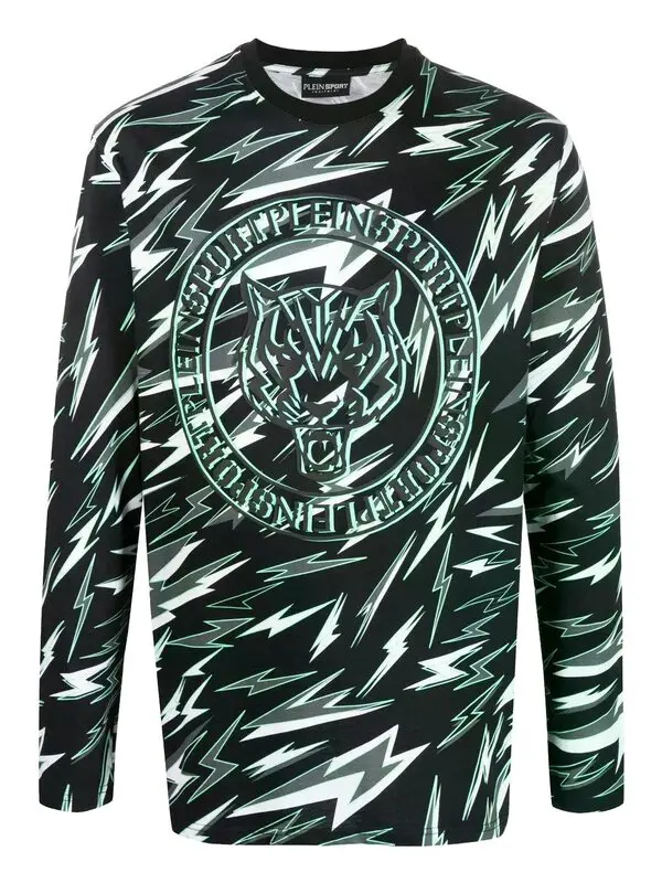 PLEIN SPORT Lightning Print T-shirt - Black