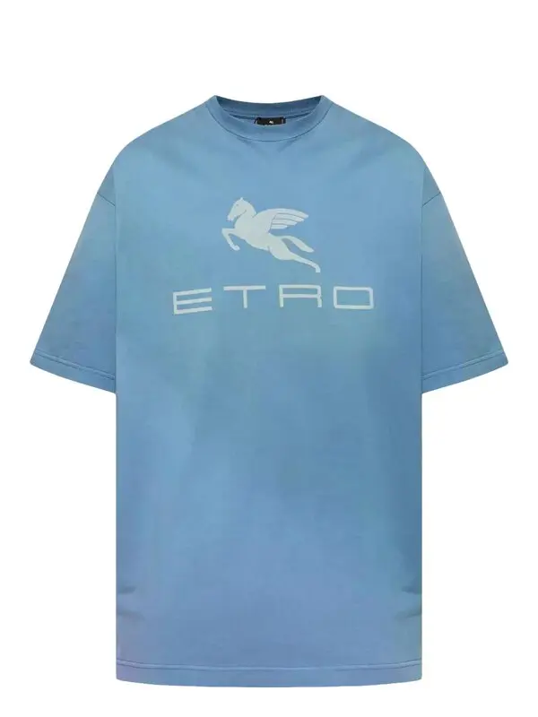 Etro Logo-print T-shirt - Blue