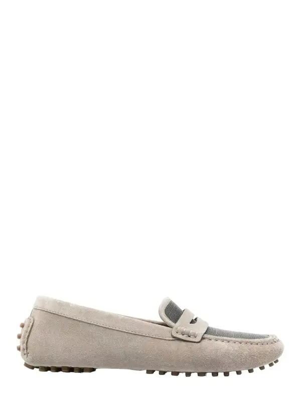 Brunello Cucinelli Monili-embellished Loafers - Grey