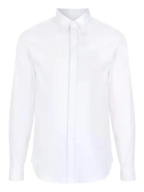 Armani Exchange Slim-cut Tailored Long-sleeve Shirt - White