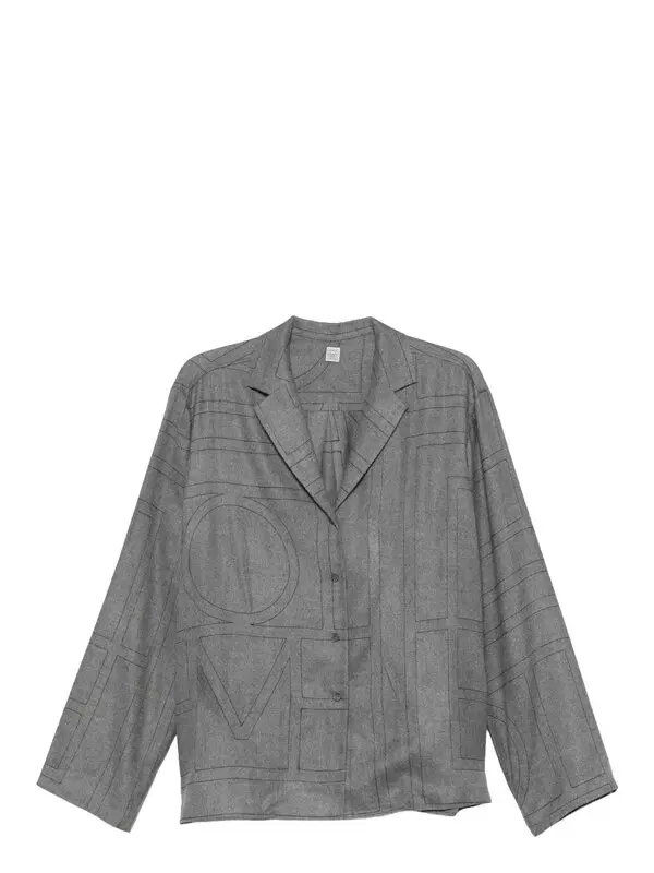 TOTEME Monogram Flannel Shirt - Grey