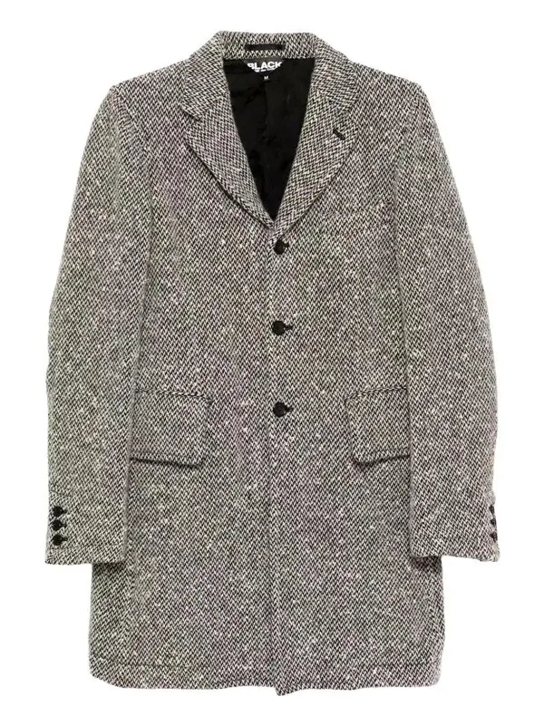 Comme Des Garçons Herringbone Tweed Single-breasted Coat - Grey