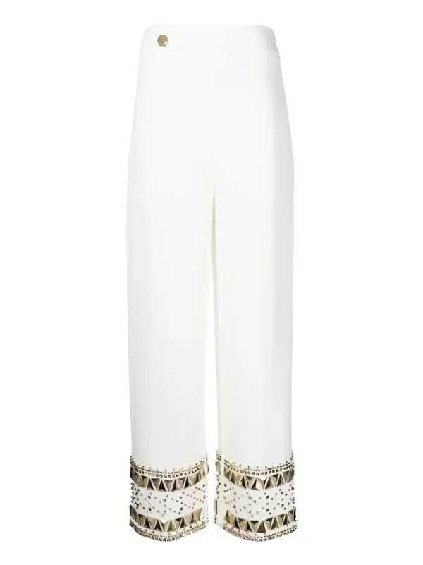 Philipp Plein Cady Gold-studded Trousers - White