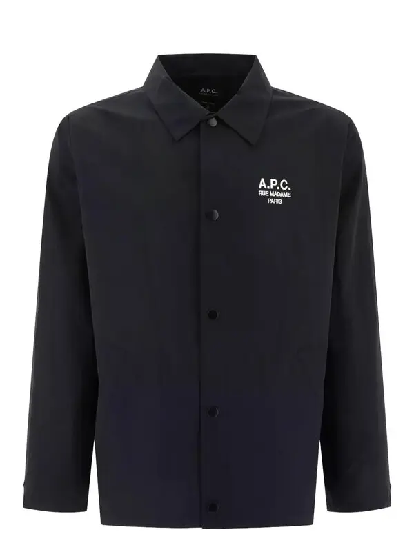 A.p.c. Regis Logo Embroidered Shirt Jacket - Black