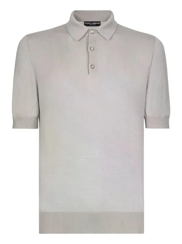 Dolce & Gabbana Fine-knit Polo Shirt - Grey