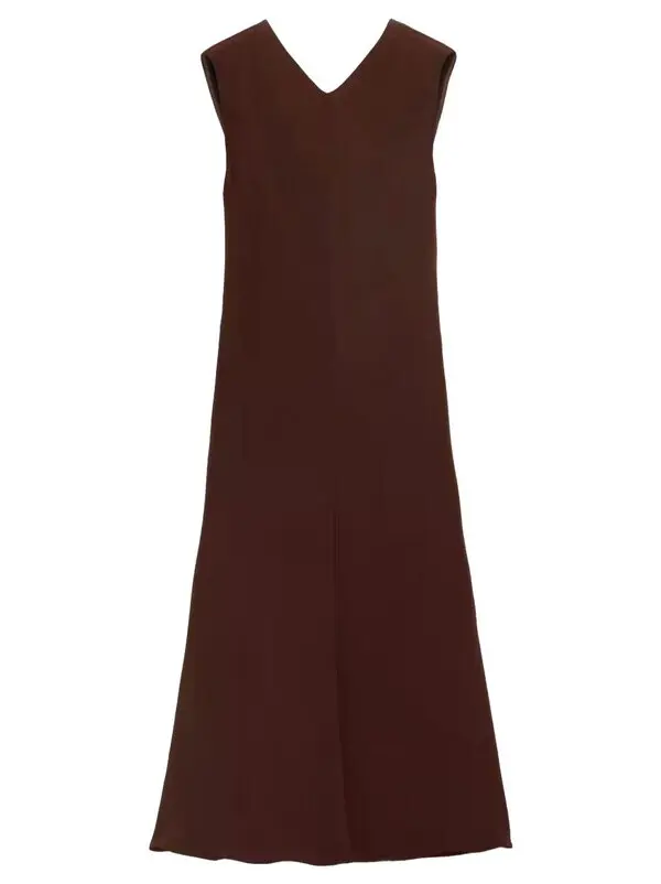 Prada Crêpe Midi Dress - Brown
