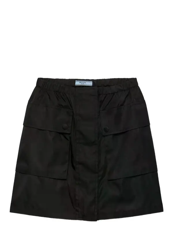 Prada Elasticated-waist Mini Skirt - Black