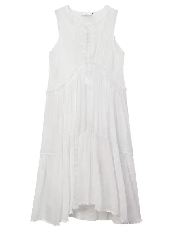 B+AB Embroidered-detail Midi Dress - White